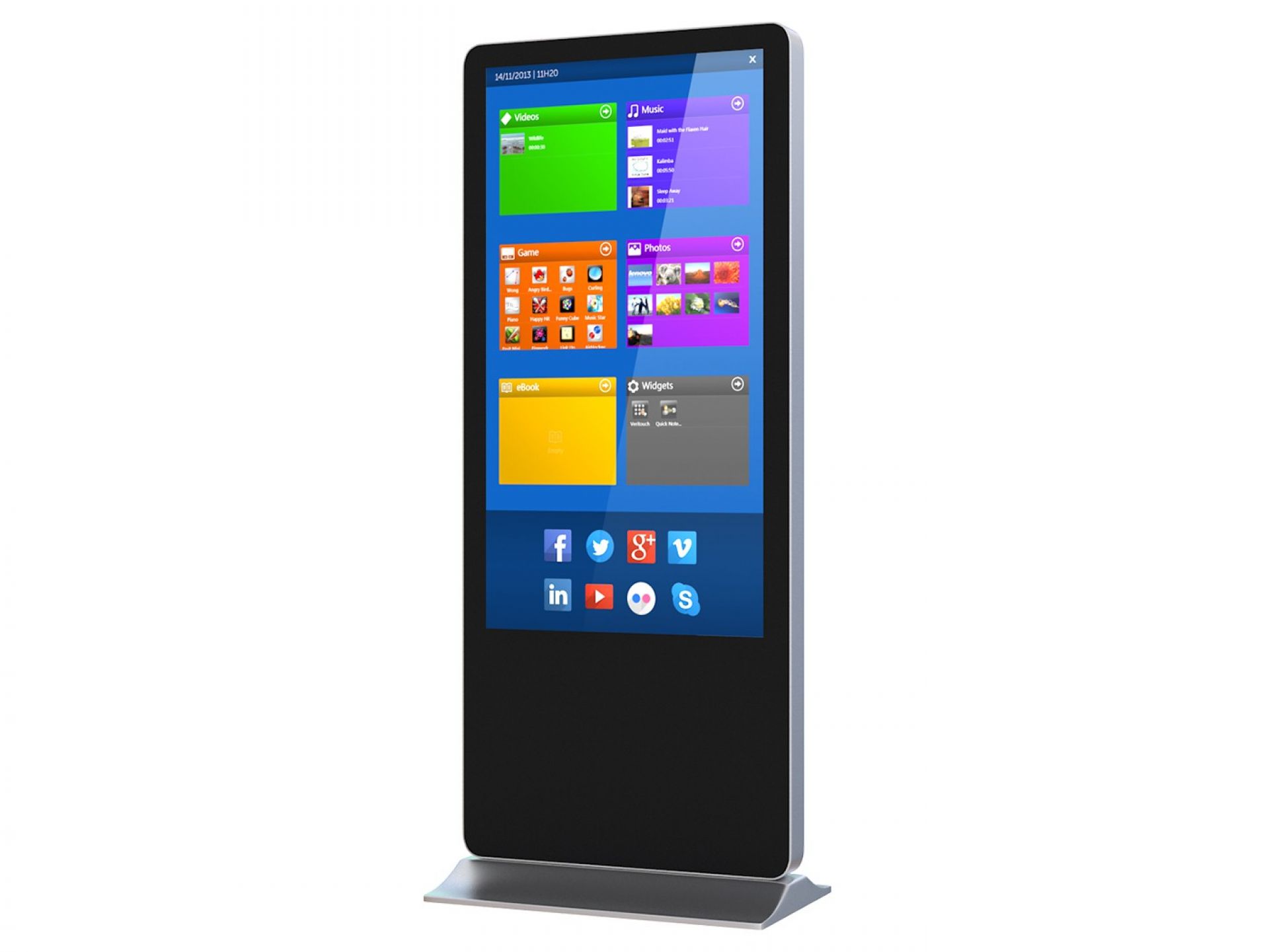 Totem vidéo interactif à écran tactile LCD 55 pouces FULL HD - Expocom ...